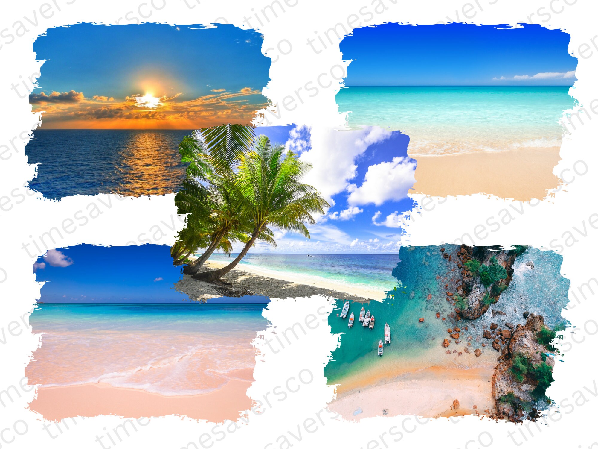 Beach Background PNG Bundle, Background Sublimation File, Beach Sea ...