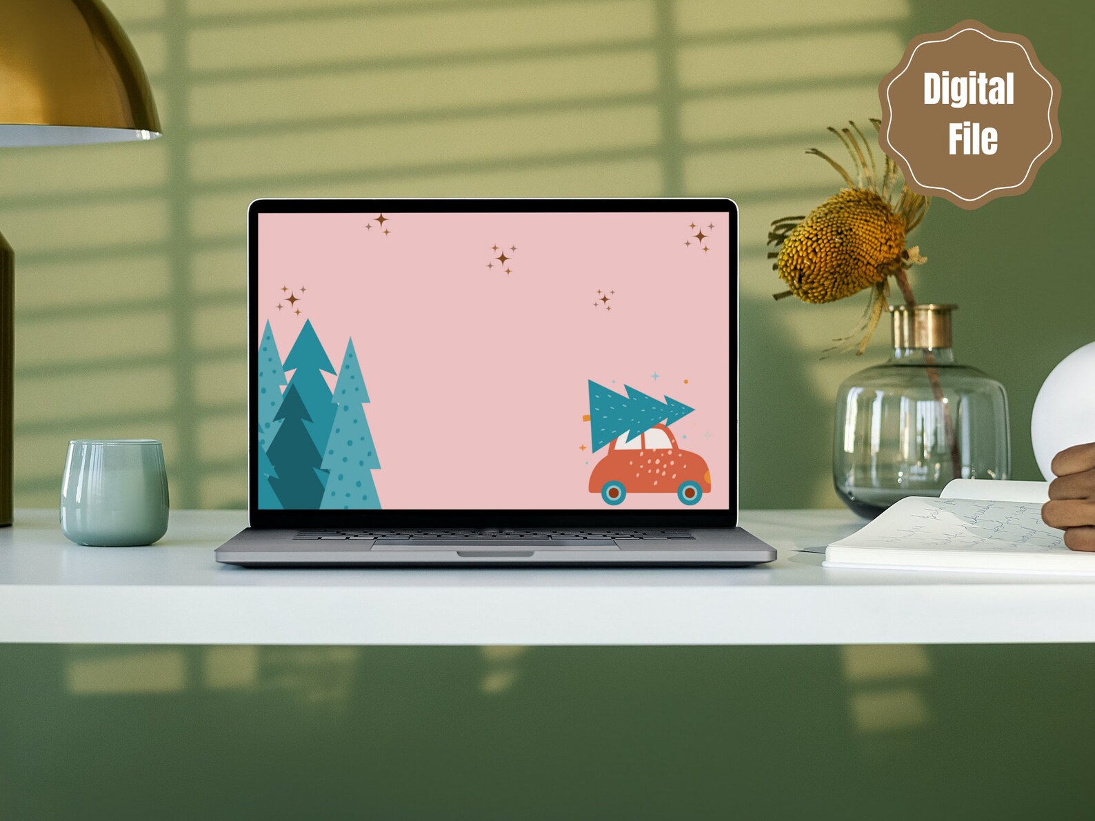 Boho Christmas Desktop Wallpaper Boho Christmas Print - Etsy