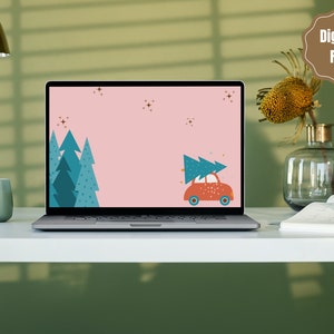 Boho Christmas Desktop Wallpaper Boho Christmas Print - Etsy