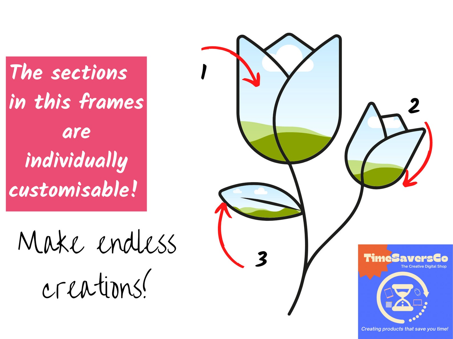 Canva Frames Flower Bundle Drag and Drop Photo Canva - Etsy