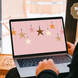 Boho Christmas Desktop Wallpaper Boho Christmas Print - Etsy