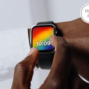 Rainbow Wallpaper for Apple Watch, Rainbow Geode Tie Dye Watch ...