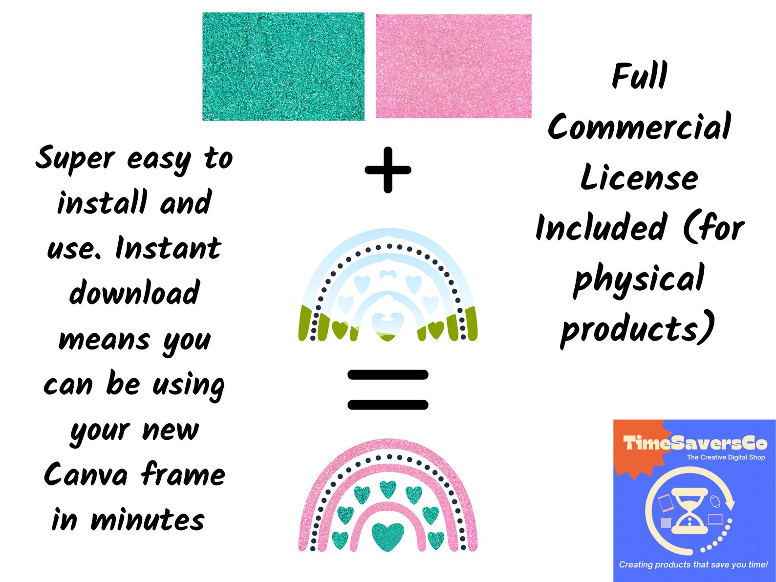 Drag and Drop Photo Canva Template, Boho Rainbow Canva Frame, Multiple ...