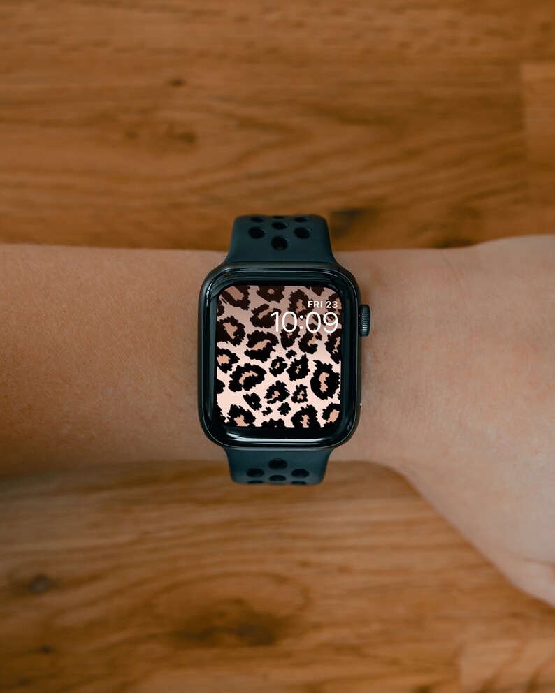 Apple Watch Wallpaper, Leopard Wallpaper, Apple Watch Face, Set of ...