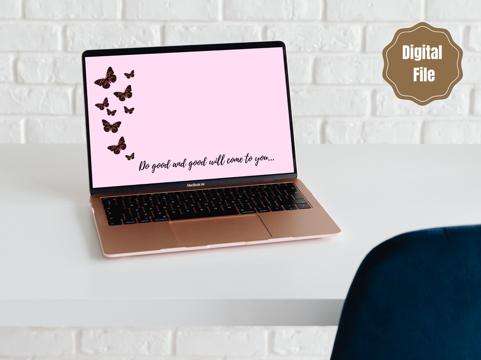 Positive Quotes MacBook Wallpaper, Pink Butterflies Wallpaper ...