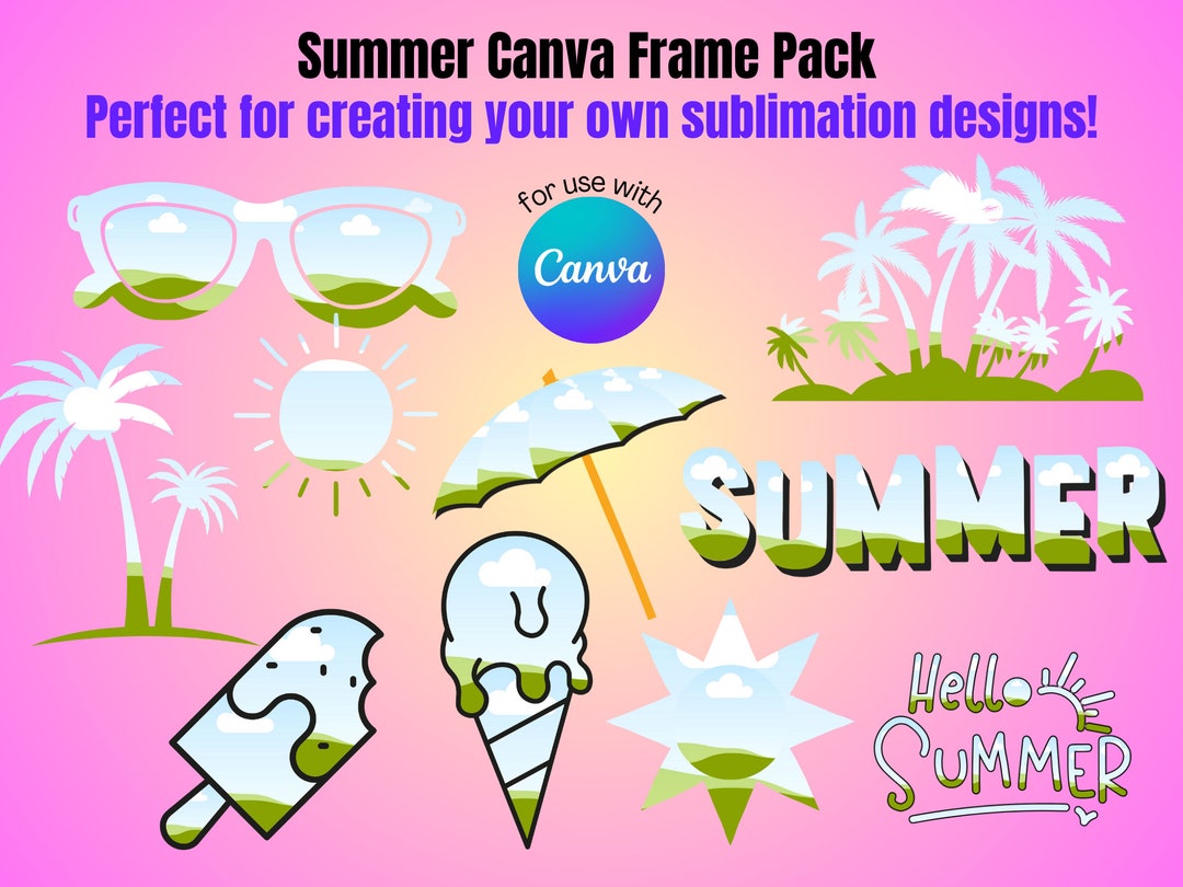 Summer PNG Canva Frame, Fully Editable Hello Summer PNG Creator ...
