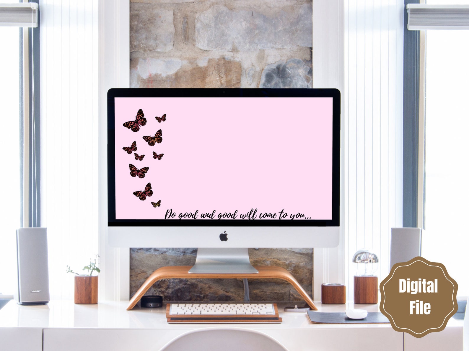 Positive Quotes MacBook Wallpaper, Pink Butterflies Wallpaper ...