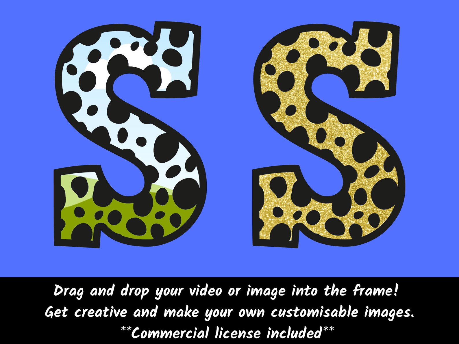 CANVA Frame Editable Letters, Alphaset Canva Frame Template, Spotty Dot ...