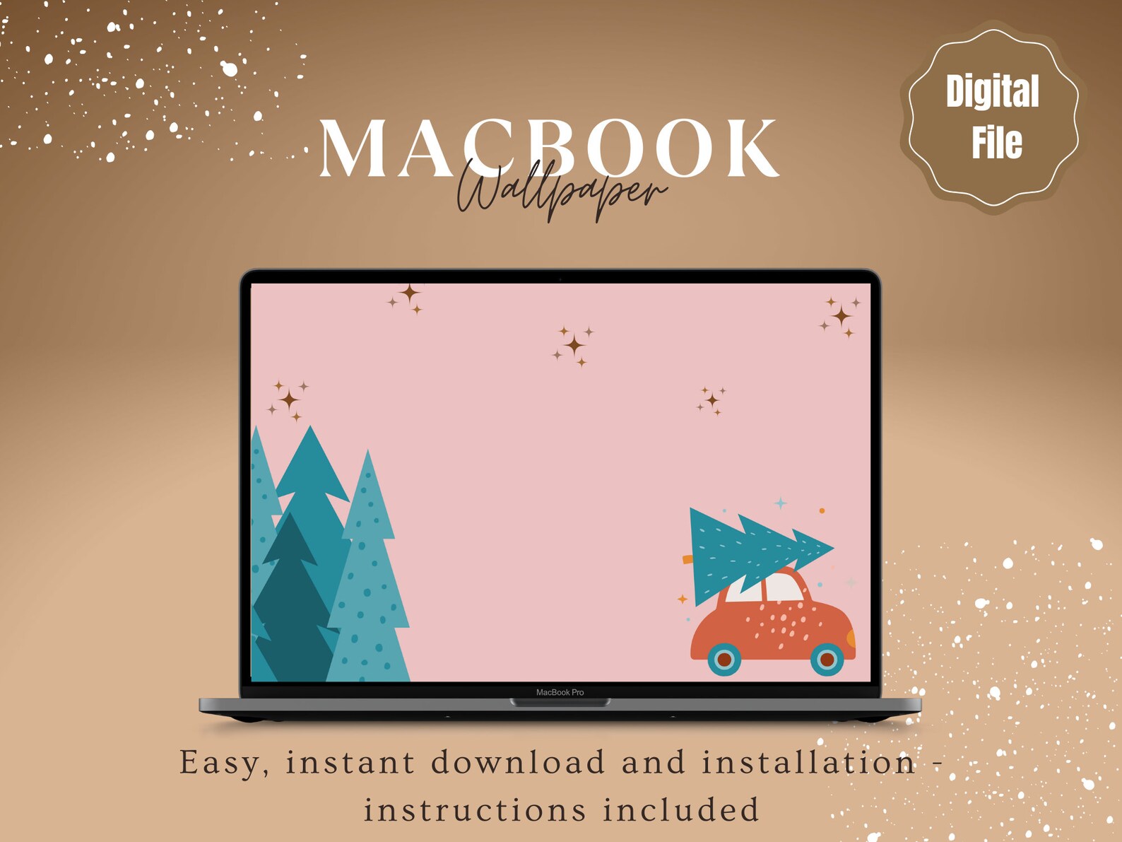 Boho Christmas Desktop Wallpaper Boho Christmas Print - Etsy