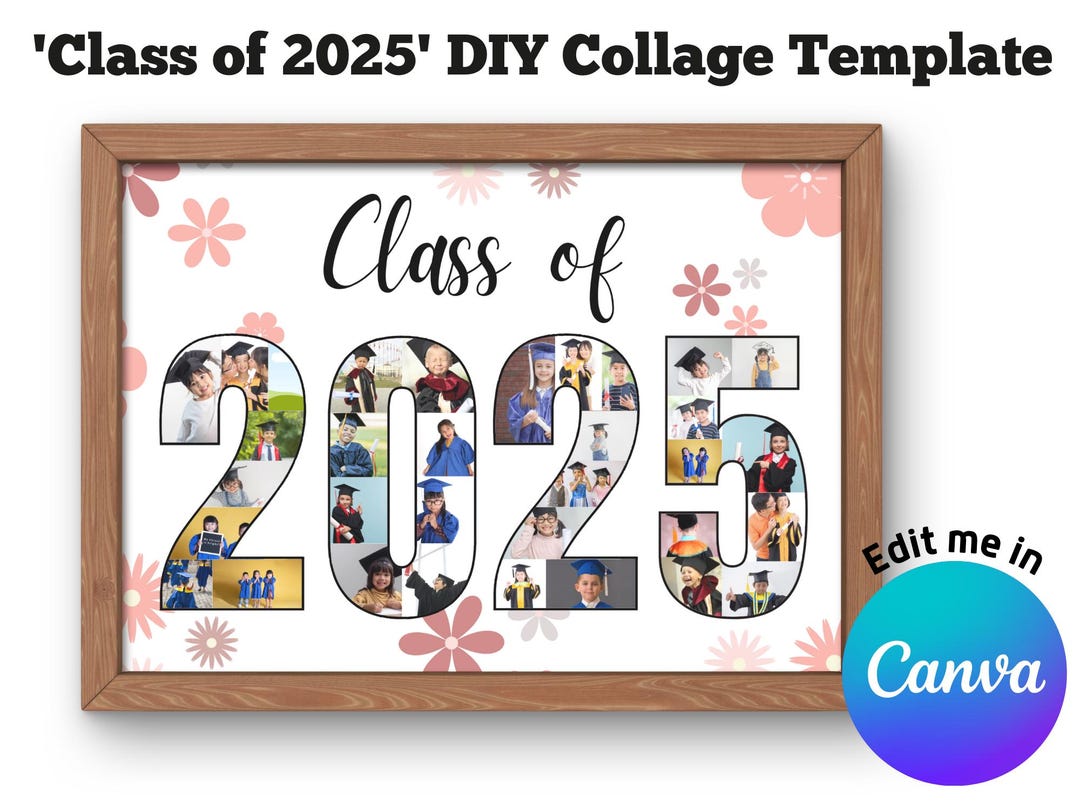 Class of 2025 Photo Collage Template, Printable Collage, Pupil End of ...