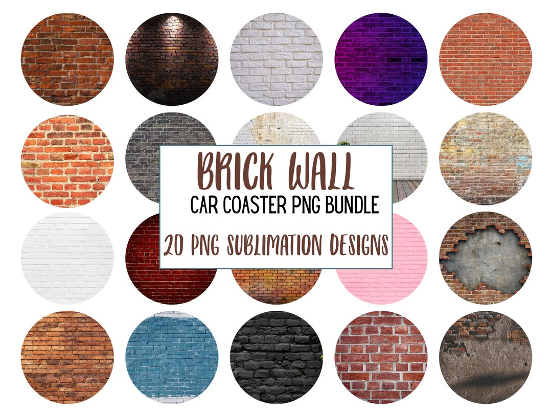 Brick Wall Coaster PNG, Background Sublimation File, Wall Keychain Png ...