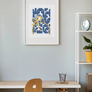 Bicycles Original Monoprint - Cycling Art - Vibrant Geometric ...