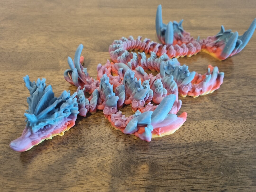3d Printed Articulating Coral Reef Dragon - Etsy Australia