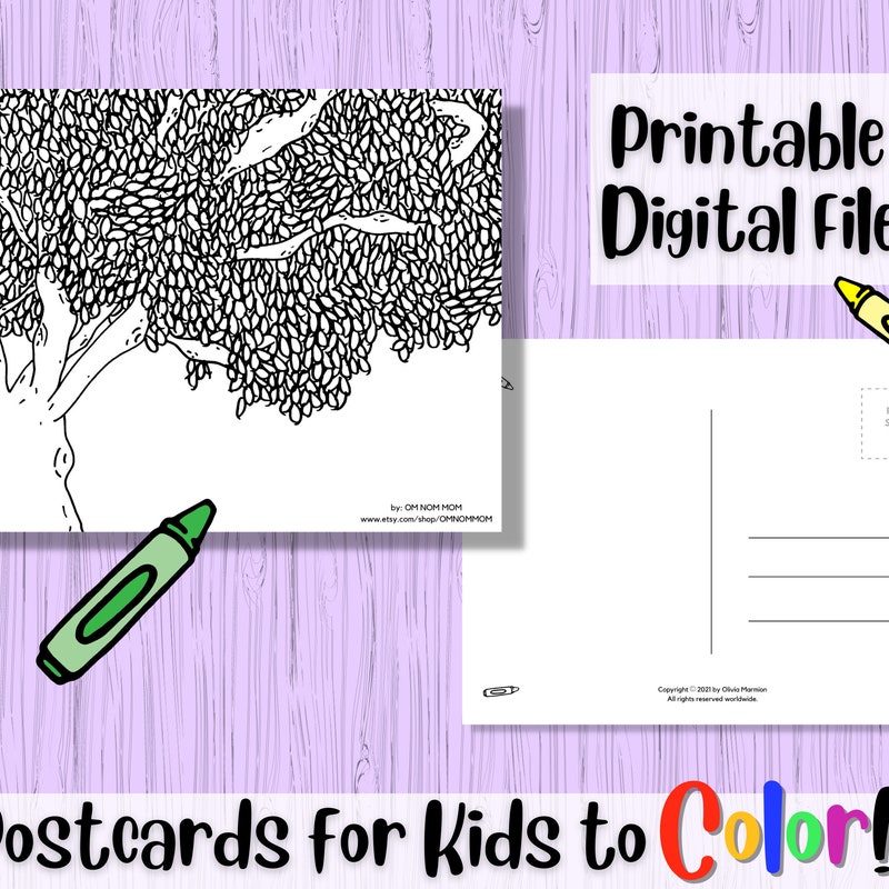 Coloring Postcards - Etsy