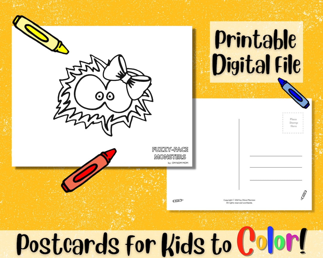10 Printable Postcards for Kids to Color Cards From Kids PDF - Etsy