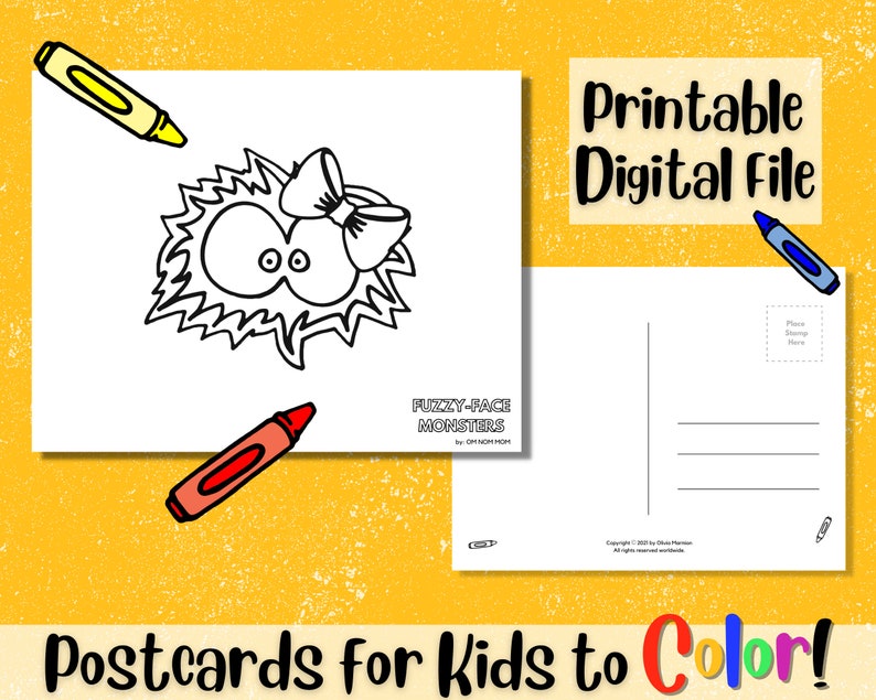 10 Printable Postcards for Kids to Color Cards From Kids, PDF Postcards ...