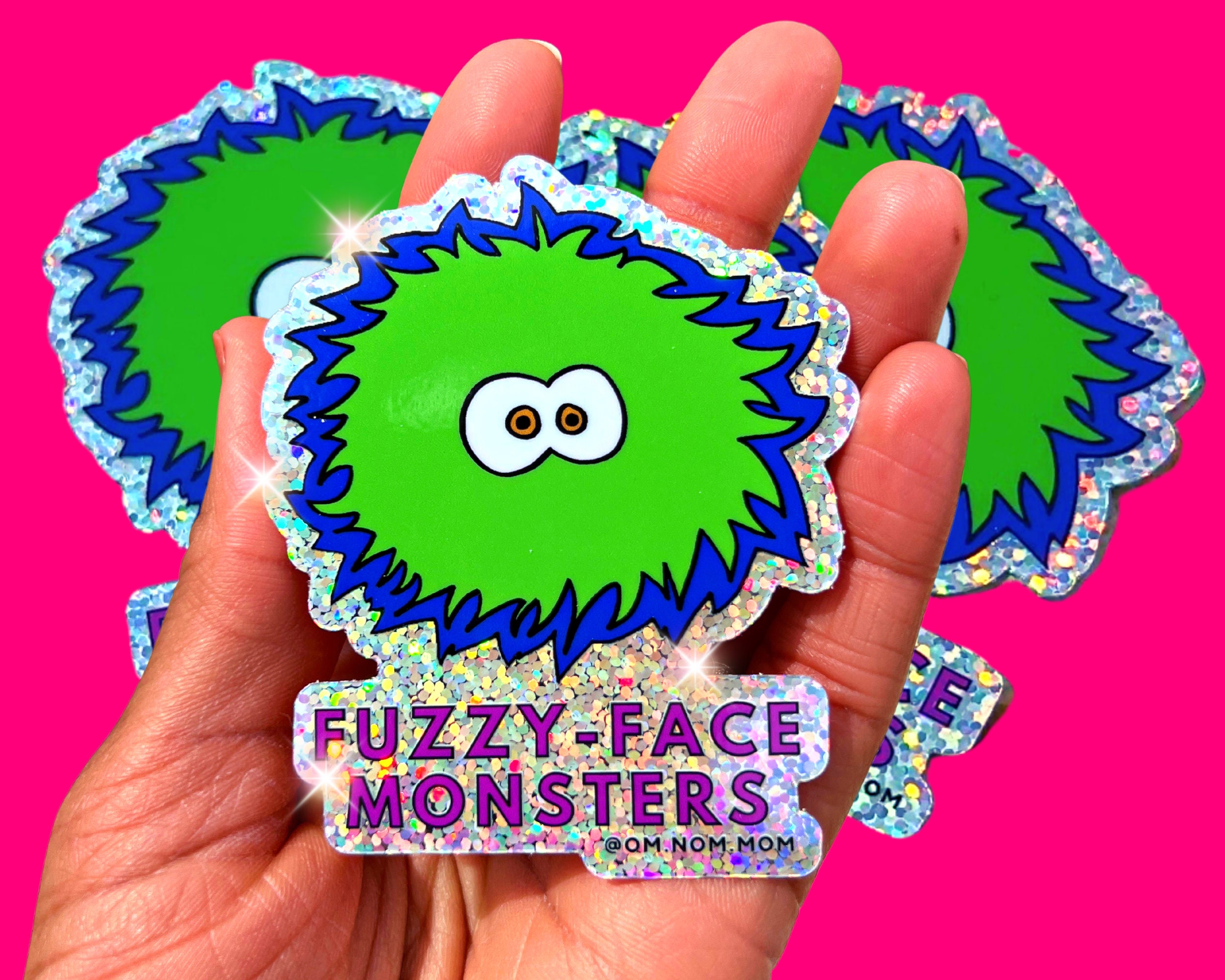 Fuzzy-face Monsters Glitter Stickers, Waterproof Vinyl Stickers - Etsy
