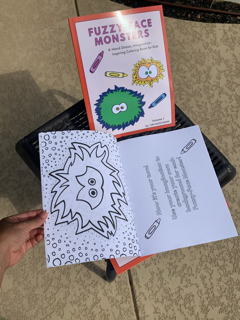 Fuzzy-face Monsters Coloring Book, Hand-drawn Friendly Monsters - Etsy