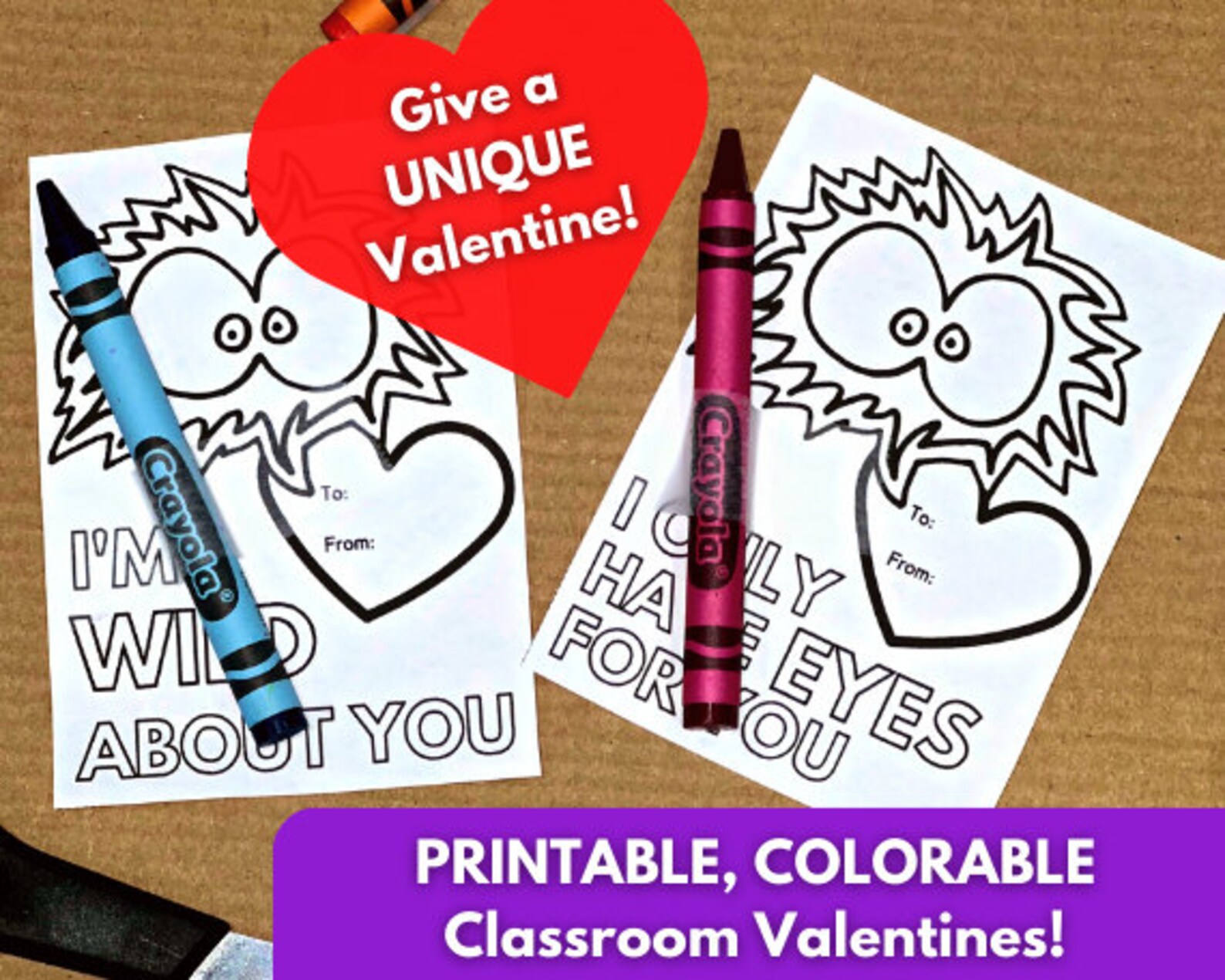 Printable Monster Valentines Day Cards for Kids to Color Classroom ...