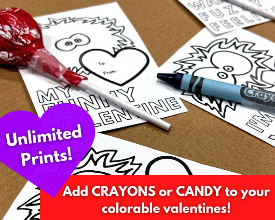 Printable Monster Valentines Day Cards for Kids to Color! Classroom ...