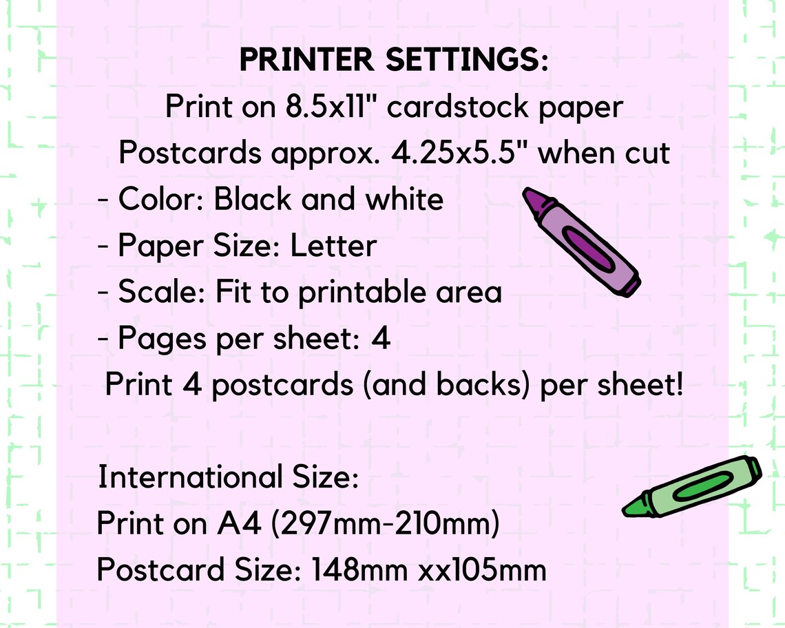 10 Printable Postcards for Kids to Color Cards From Kids, PDF Postcards ...