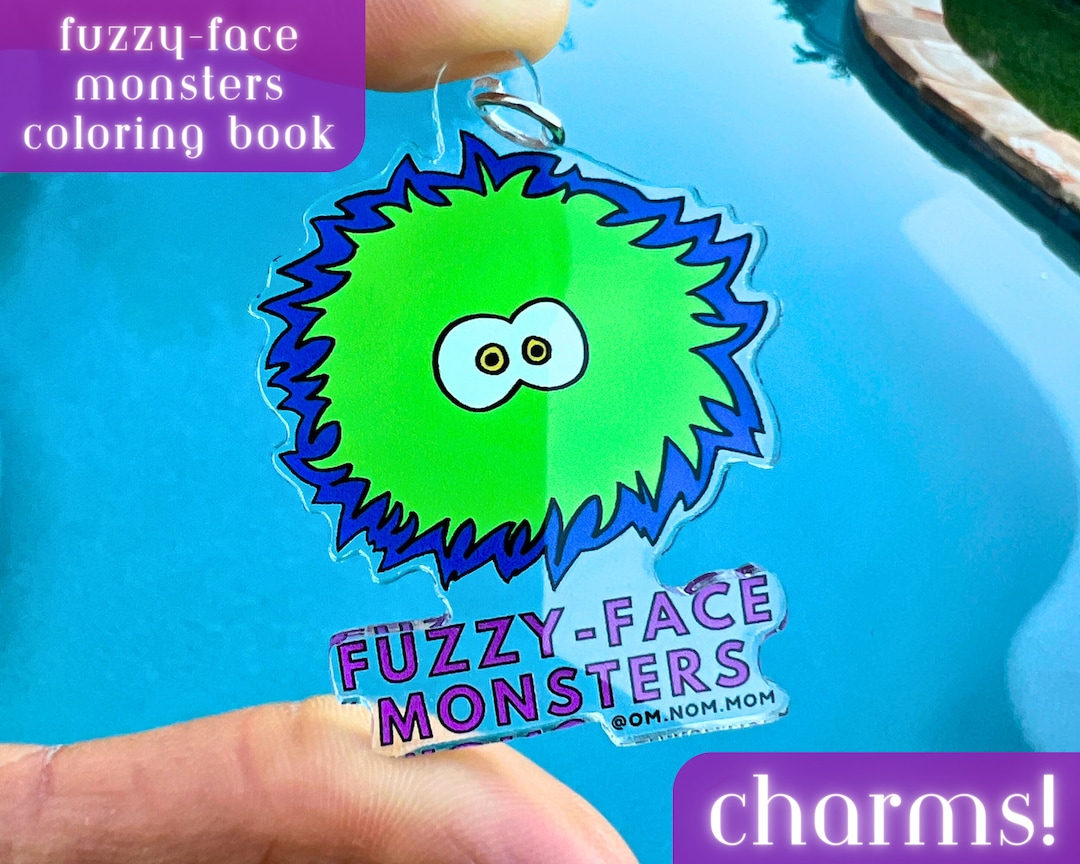 Fuzzy-face Monsters Coloring Book Character Charms for Bags, Backpacks ...