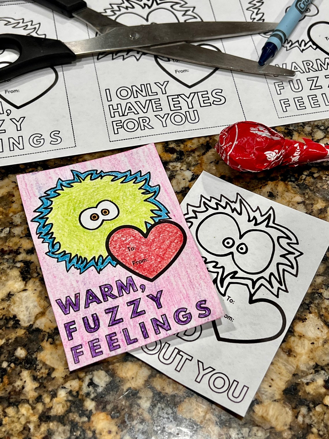 Printable Monster Valentines Day Cards for Kids to Color Classroom ...