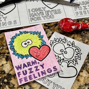 Printable Monster Valentines Day Cards for Kids to Color! Classroom ...