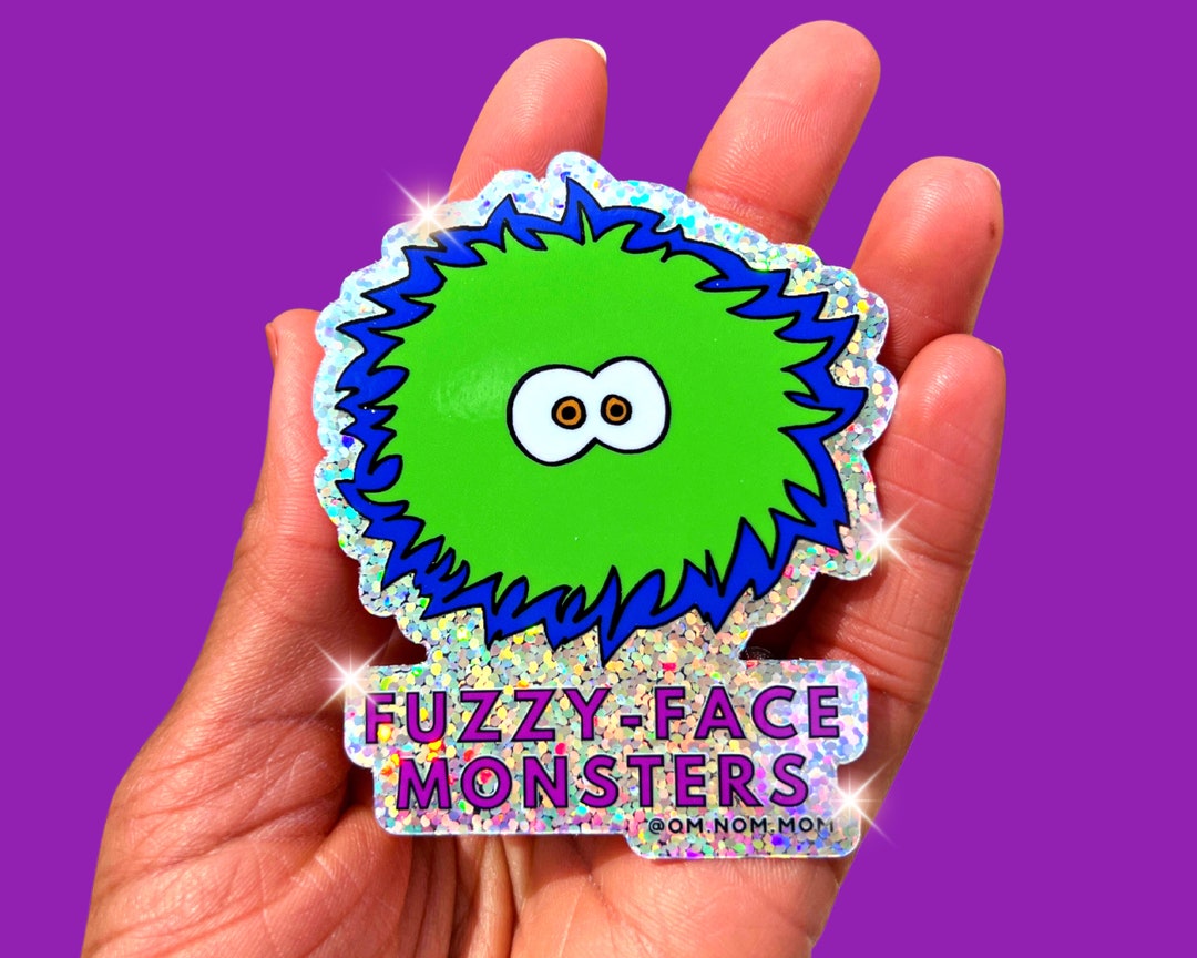 Fuzzy-face Monsters Glitter Stickers, Cute Bling Stickers for Water ...