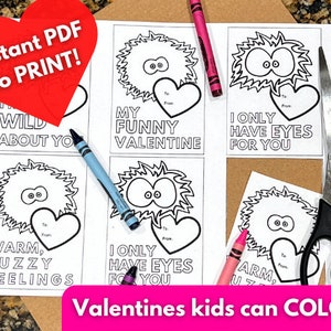 Printable Monster Valentines Day Cards for Kids to Color! Classroom ...