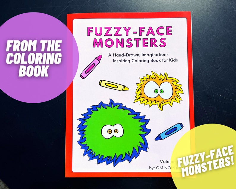 Fuzzy-face Monsters Coloring Book Character Charms for Bags, Backpacks ...