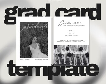 Editable Graduation Announcement & Party Invitation | Canva Template ...