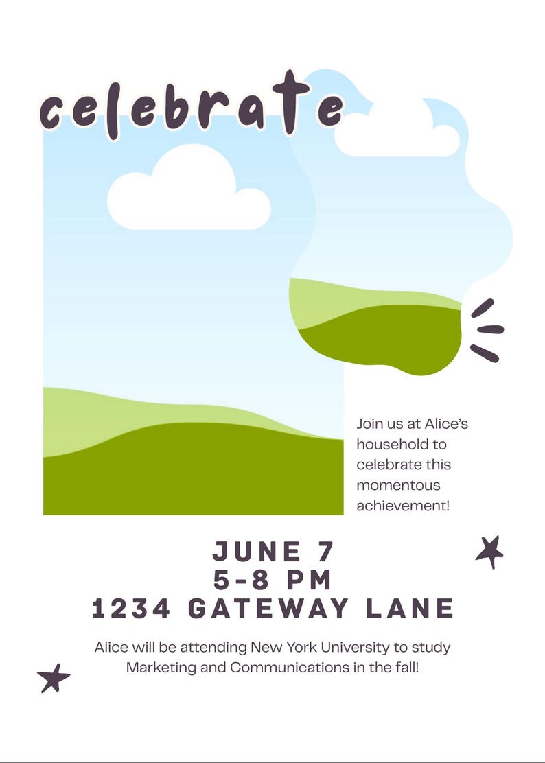 Editable Graduation Announcement & Party Invitation | Canva Template ...