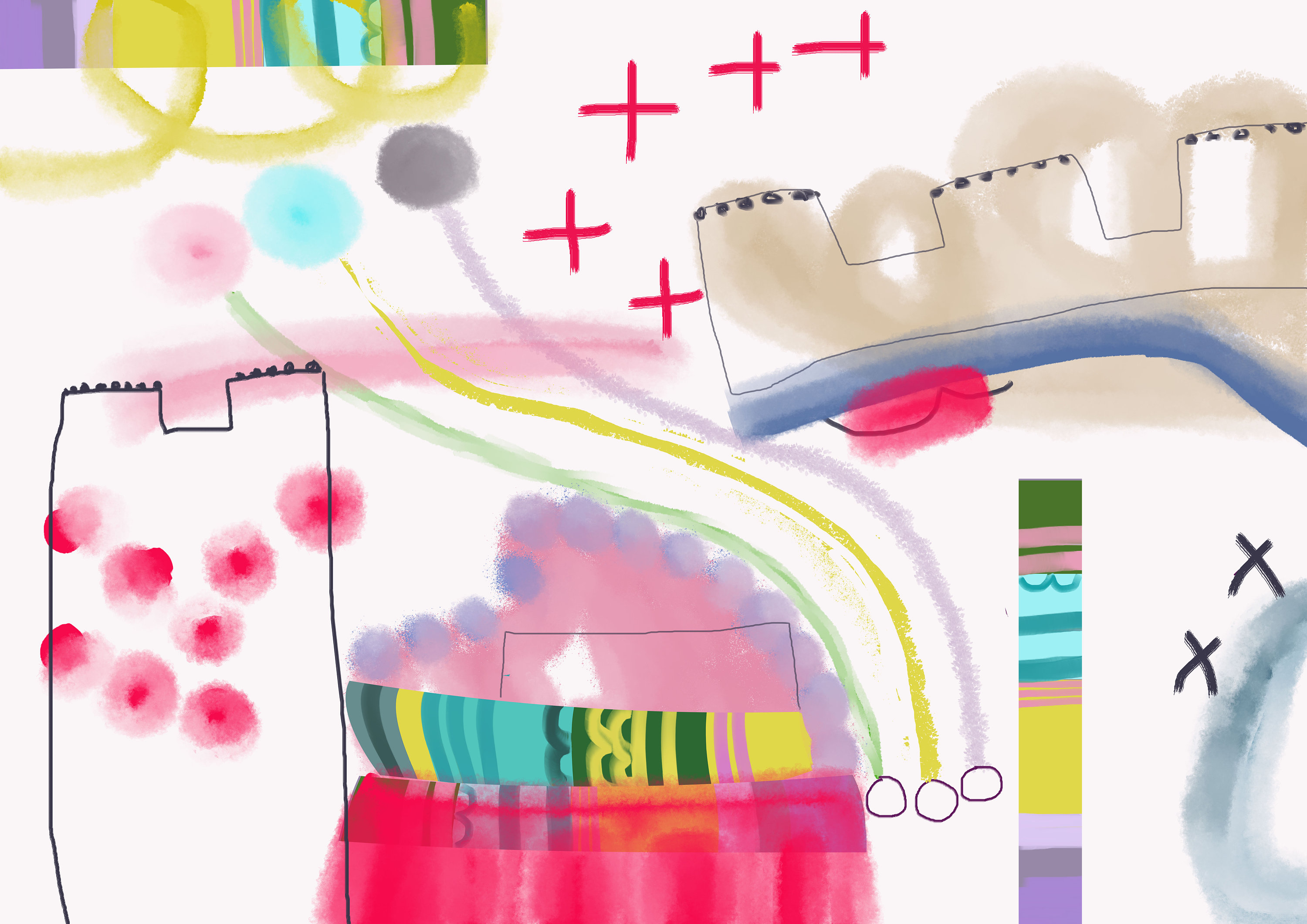 Sandcastle /castle/ Abstract Art /childrens Art/pink Art/kids Room Art ...