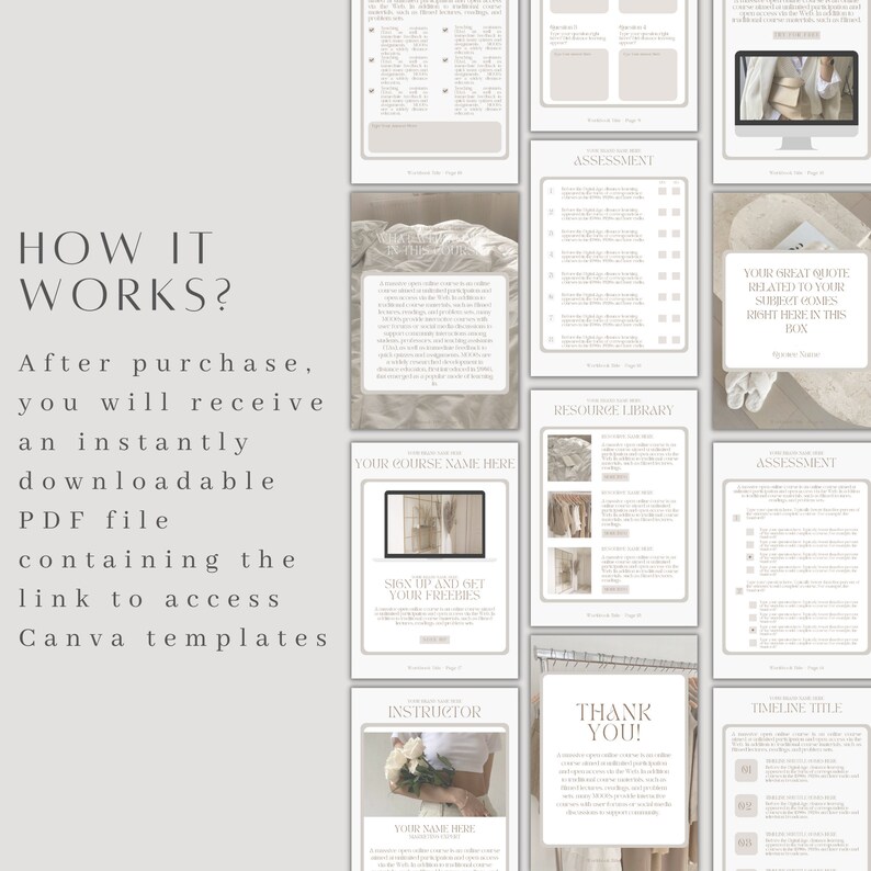 Canva Online Course Workbook Templates Coaching Worksheet - Etsy