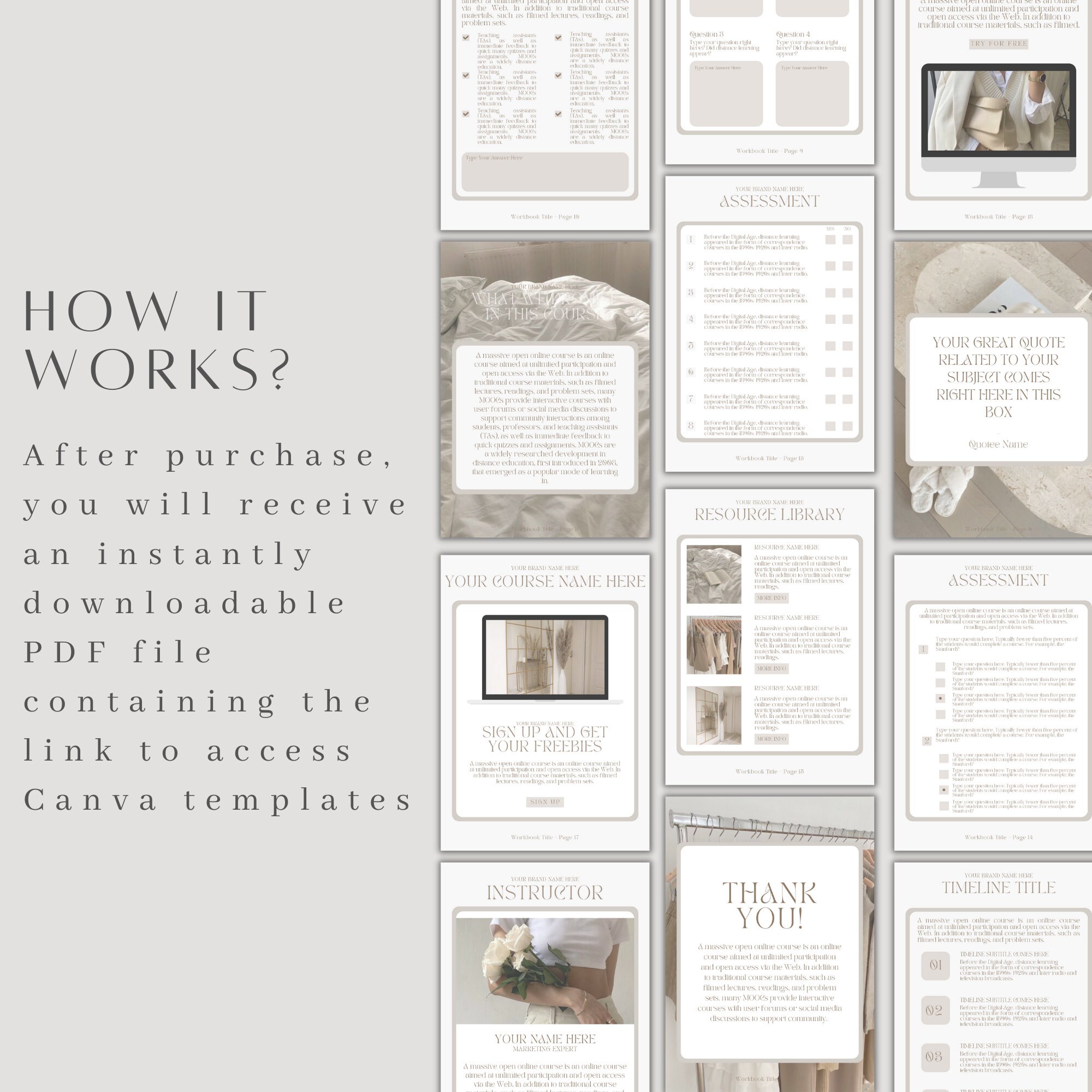 Canva Online Course Workbook Templates Coaching Worksheet - Etsy