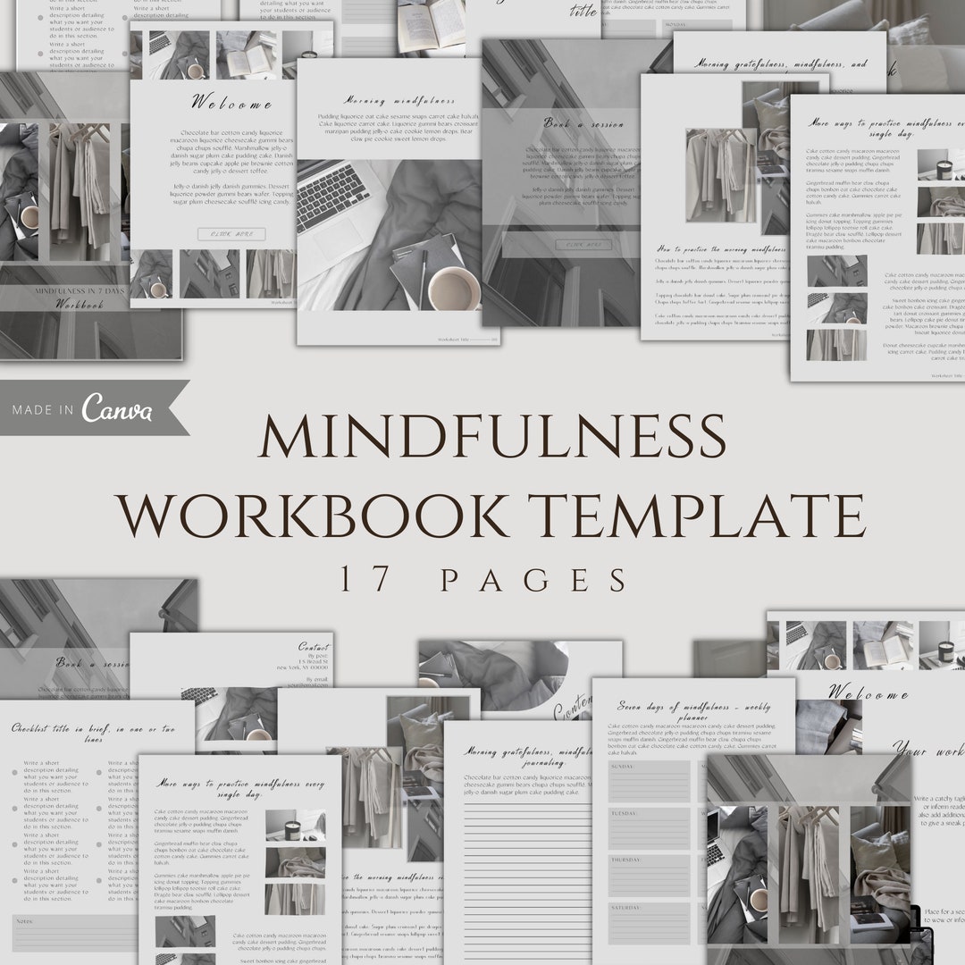 Mindfulness Workbook Template Canva Mindfulness Journal - Etsy