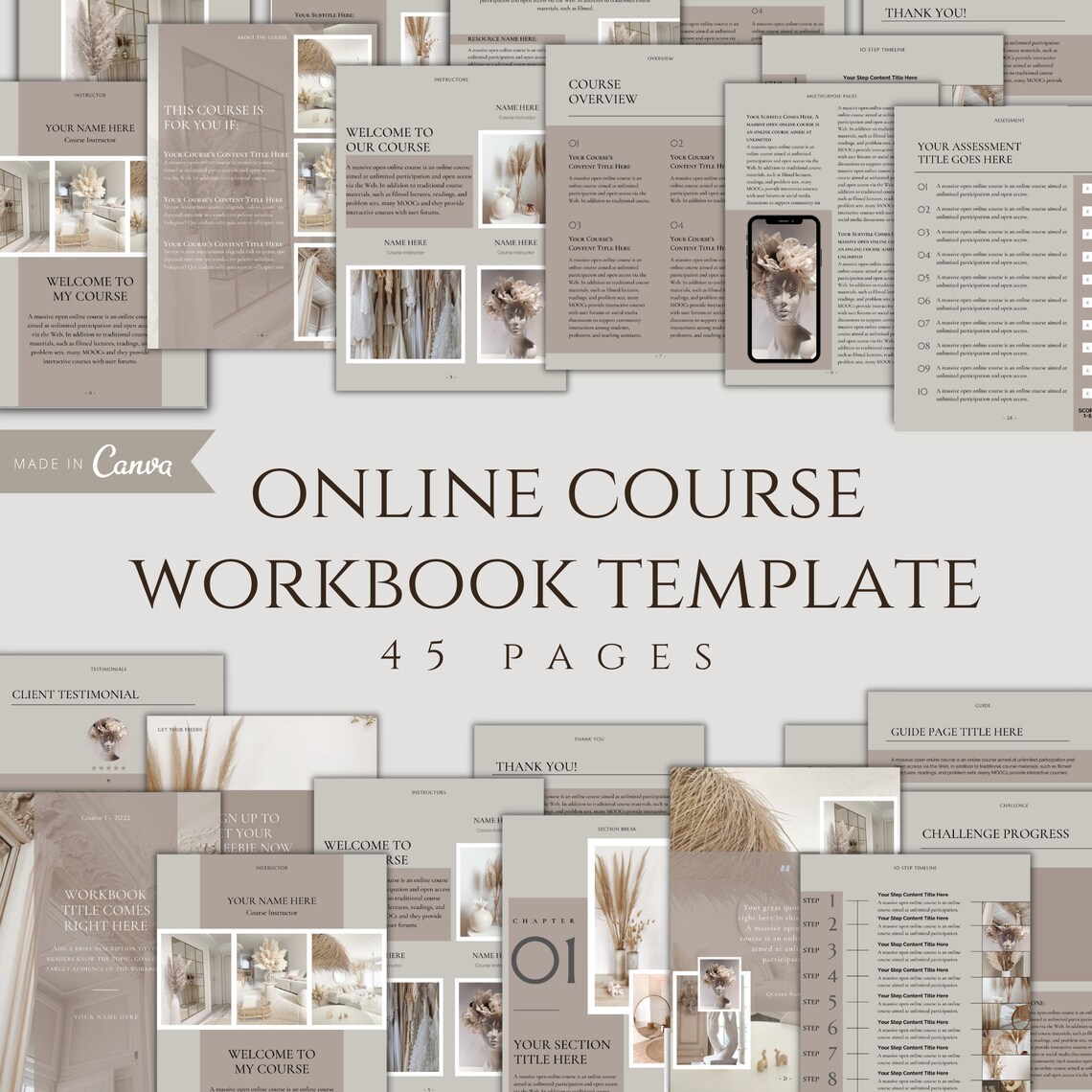 Online Course Workbook Template Canva Workbook Template - Etsy