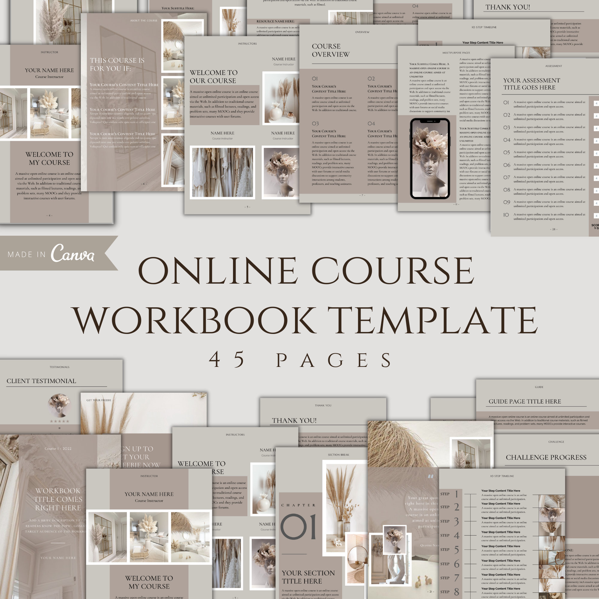 Online Course Workbook Template Canva Workbook Template - Etsy