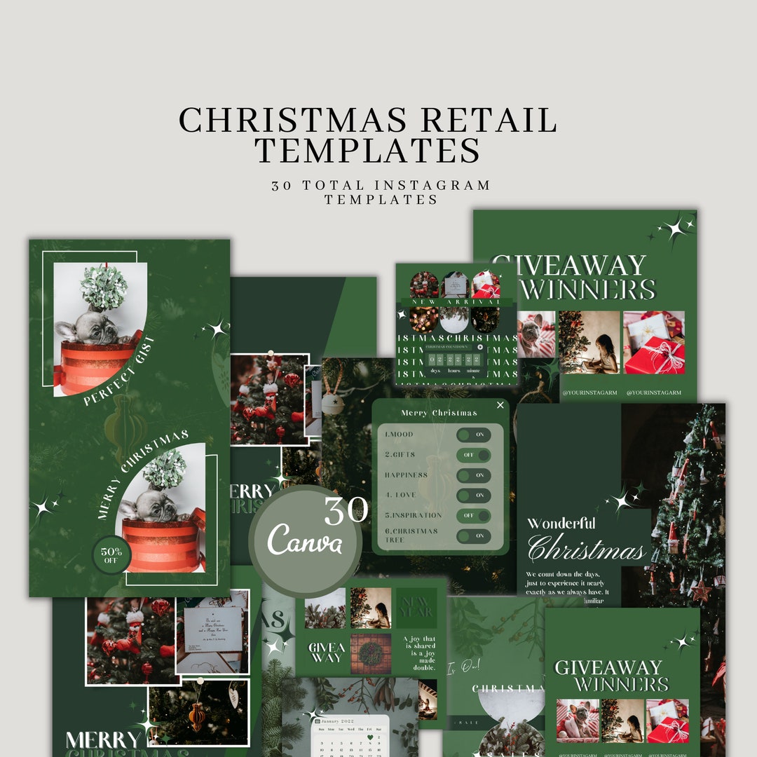 Instagram Christmas Template for Canva| Winter Holiday Sale Engagement ...