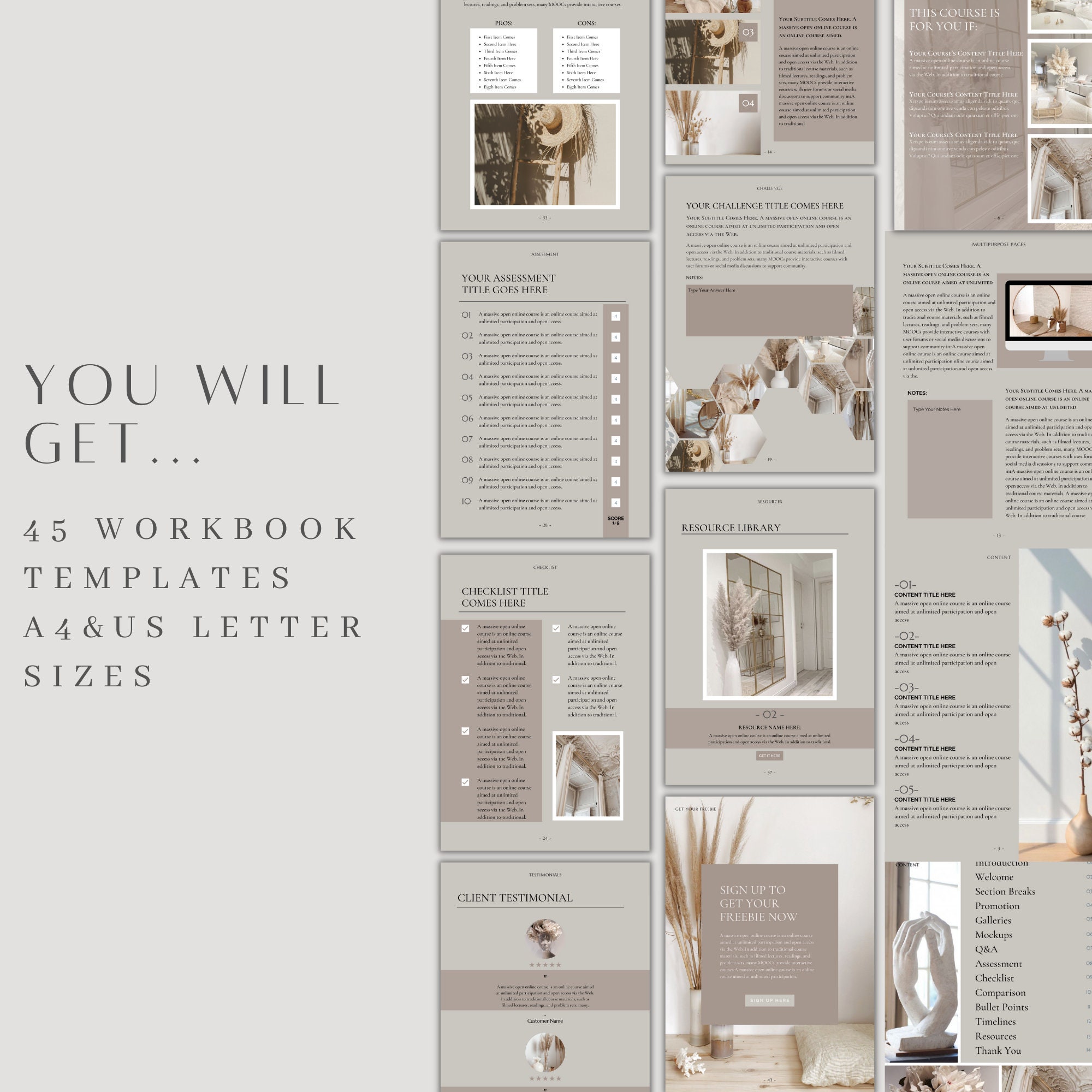 Online Course Workbook Template Canva Workbook Template - Etsy
