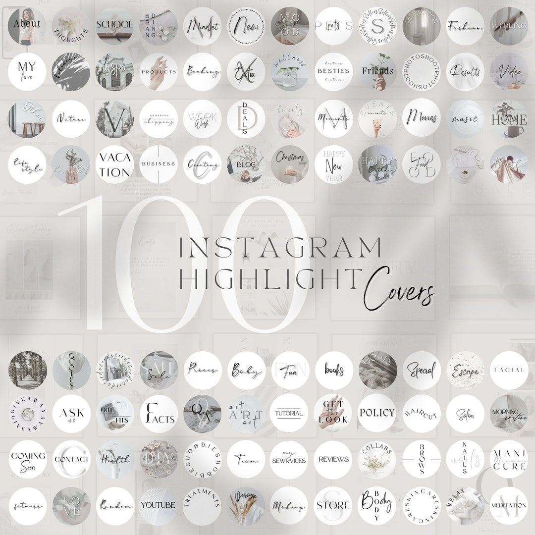 White Highlight Covers for Instagram| Modern Instagram Story Cover ...