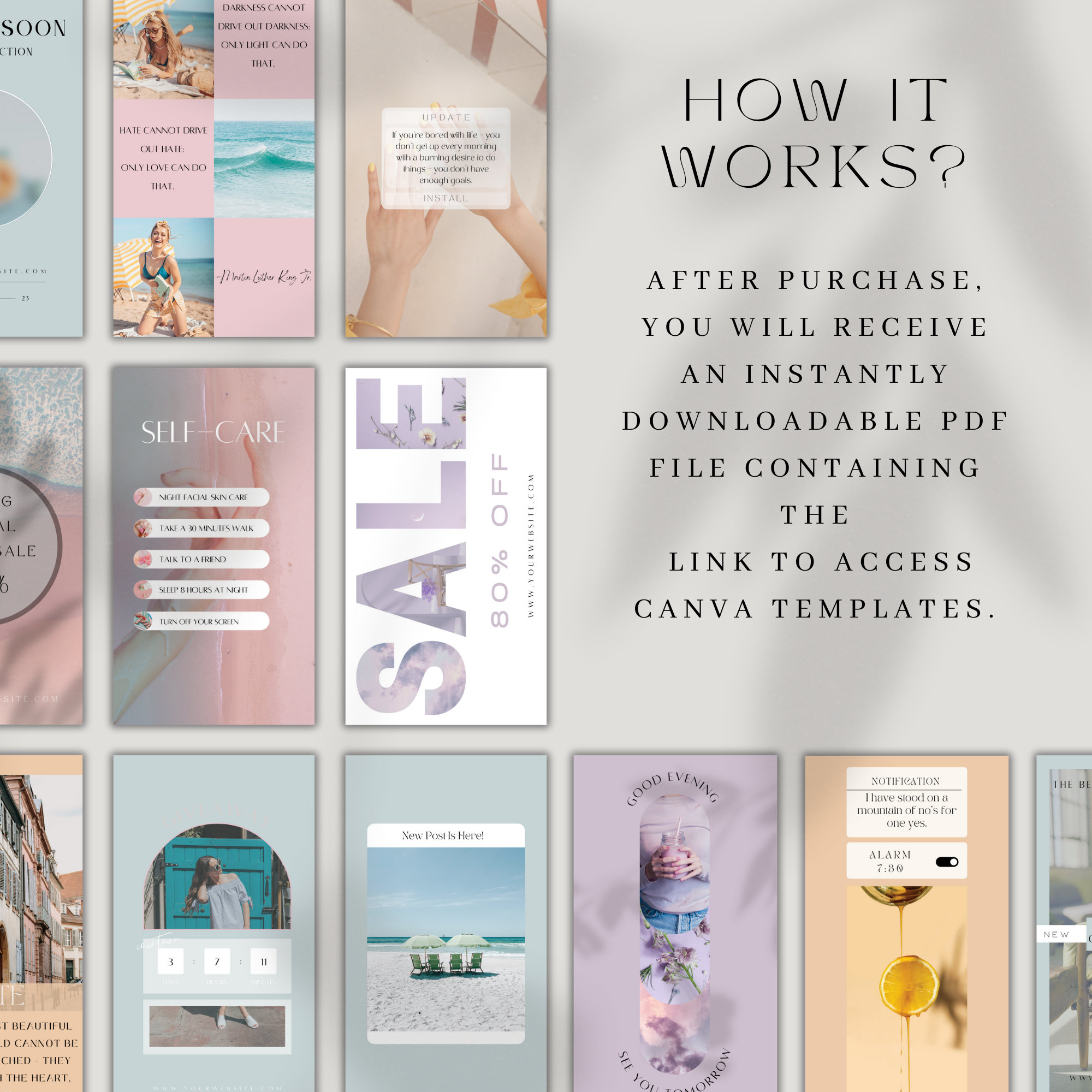 1000 Instagram Post & Story Templates: Business Blogger Canva (CANVA ...