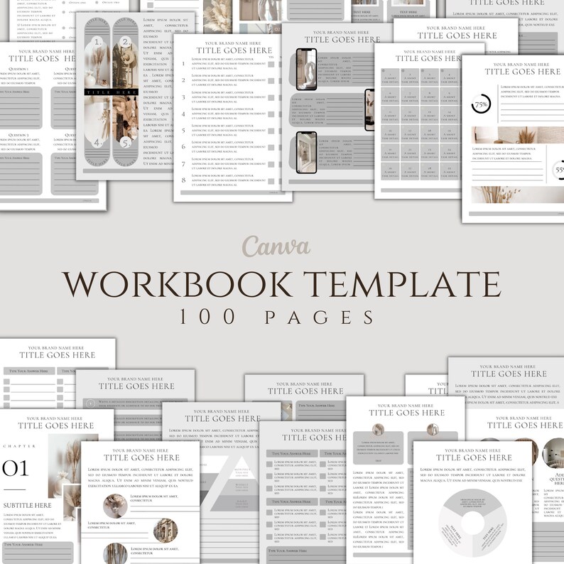 Canva Workbook Template White Elementary Workbook Templates | Etsy