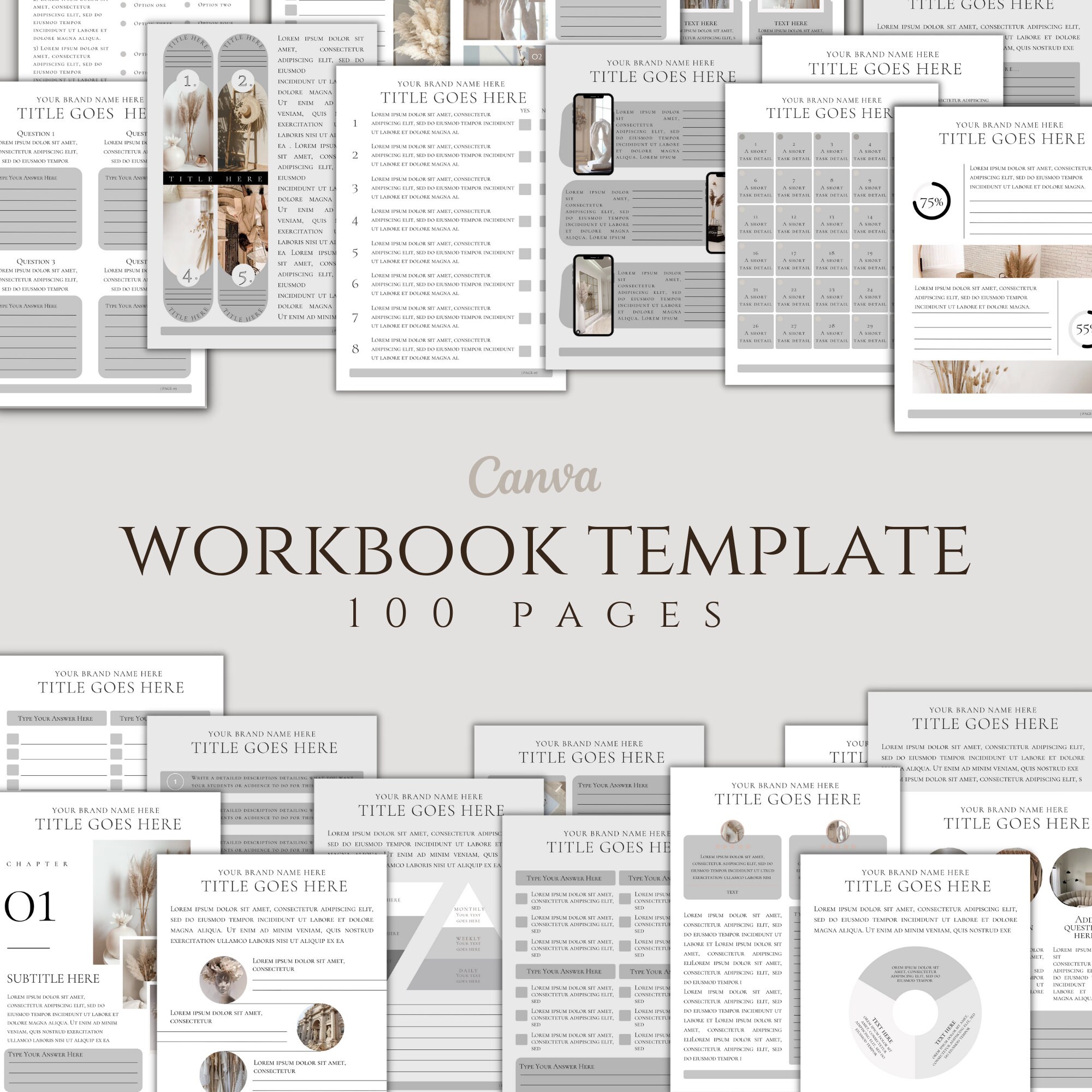 Canva Workbook Template White Elementary Workbook Templates - Etsy