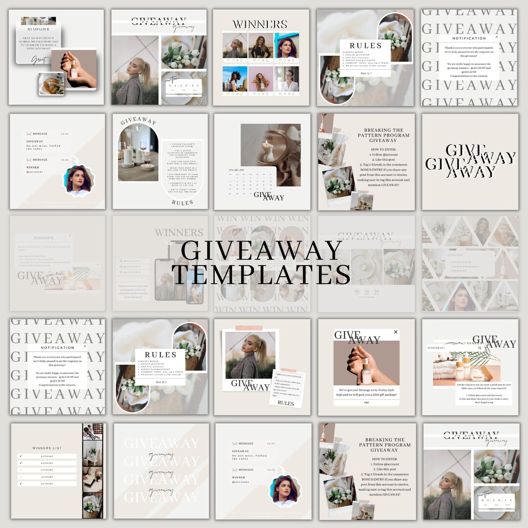 Giveaway Flyer| Giveaway Template Canva| Instagram Giveaway Flyer ...