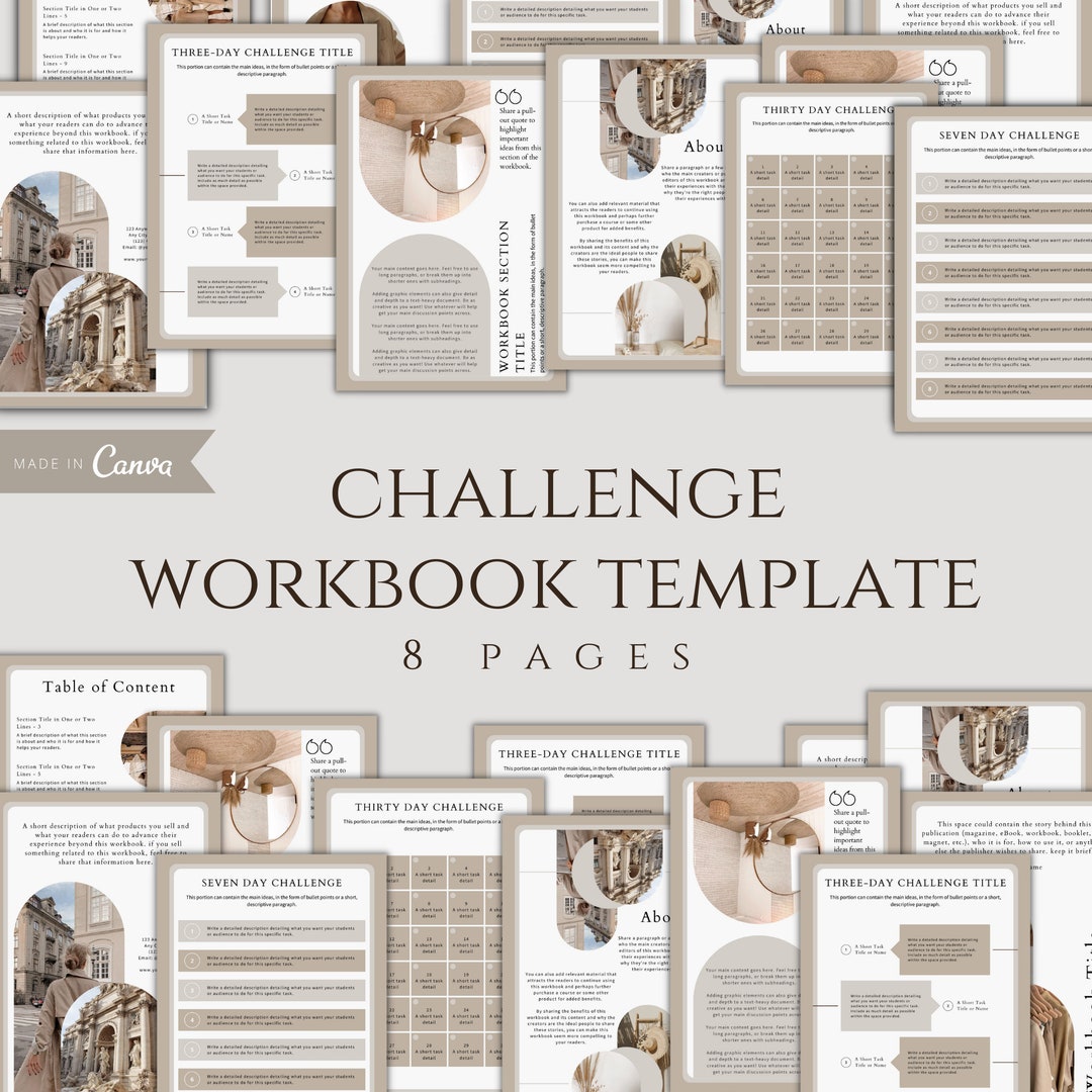 Canva Challenge Workbook Template Challenge Templates Lead - Etsy