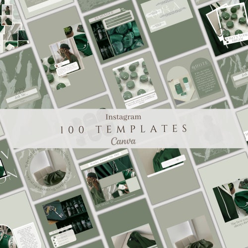 Green Instagram Templates Minimalist Instagram Post Template - Etsy