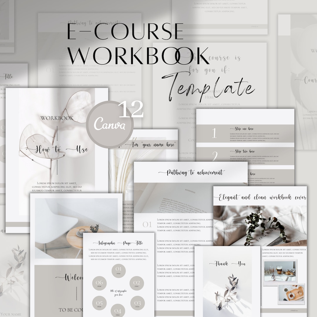Ecourse Workbook Template | Canva Course Templates | Simple Course ...
