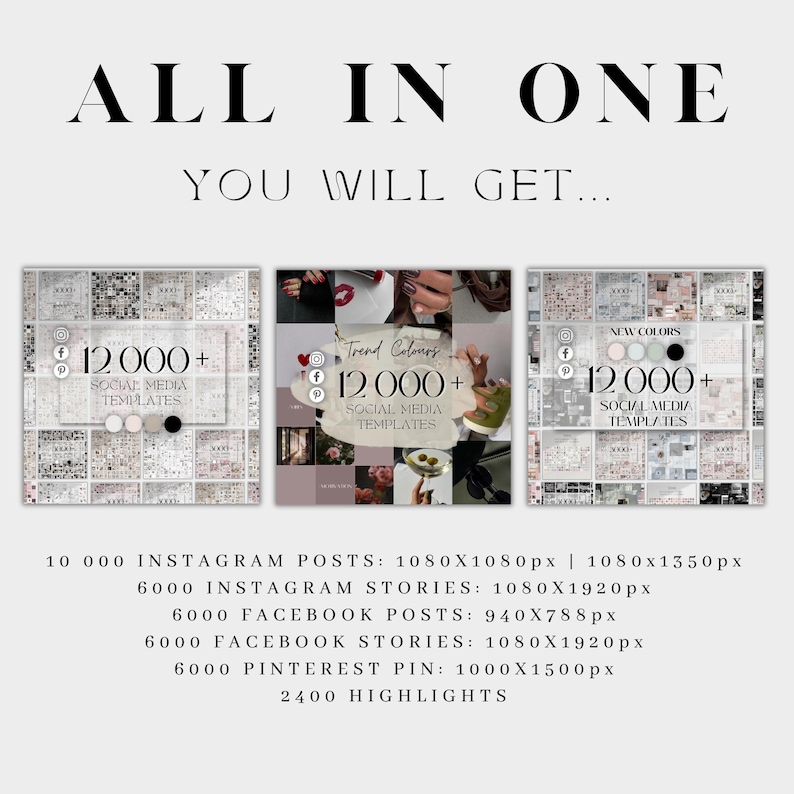 Instagram Template Bundle | Social Media Post Story Canva | Instagram ...